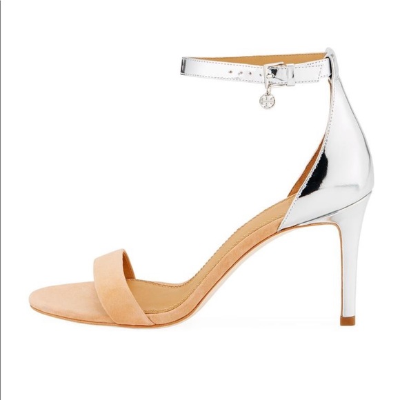 Tory Burch | Shoes | Tory Burch Ellie 85mm Ankle Strap Nudesilver ...